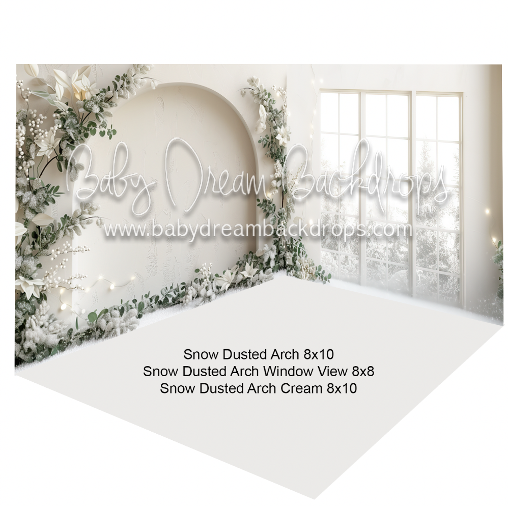 Fabric Room Snow Dusted Arch + Snow Dusted Arch Window + Snow Dusted A – Baby Dream Backdrops