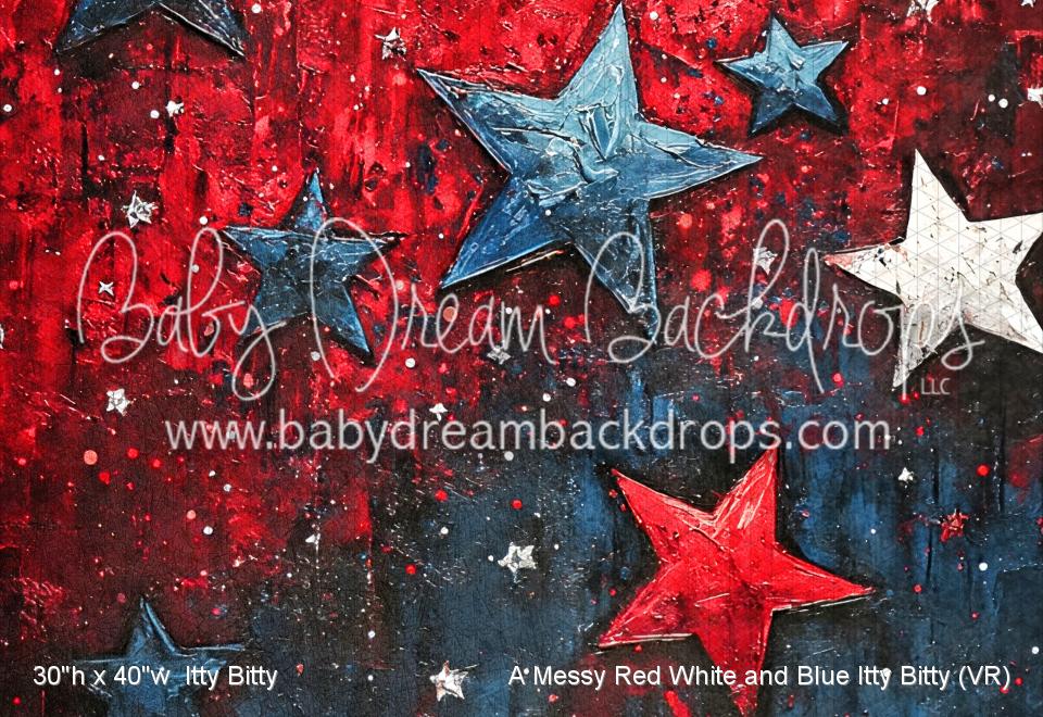 A Messy Red White and Blue Itty Bitty (VR) — Baby Dream Backdrops