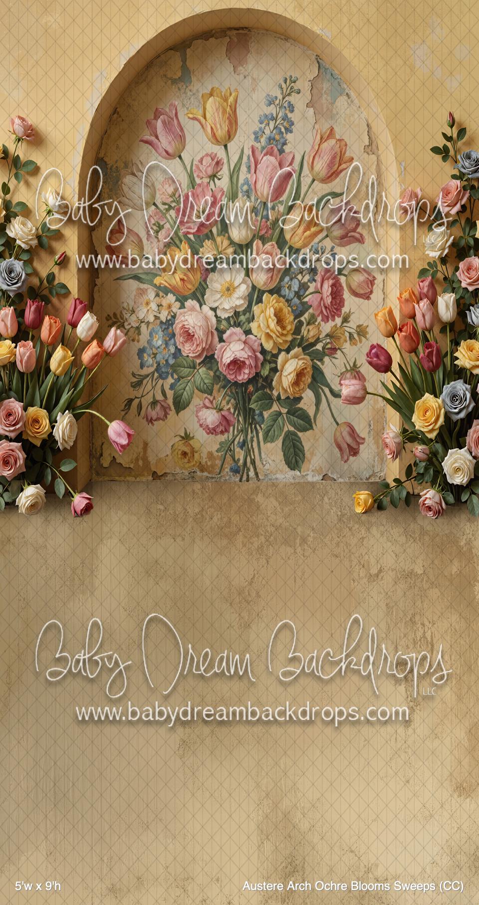 Austere Arch Ochre Blooms Sweeps (CC) — Baby Dream Backdrops