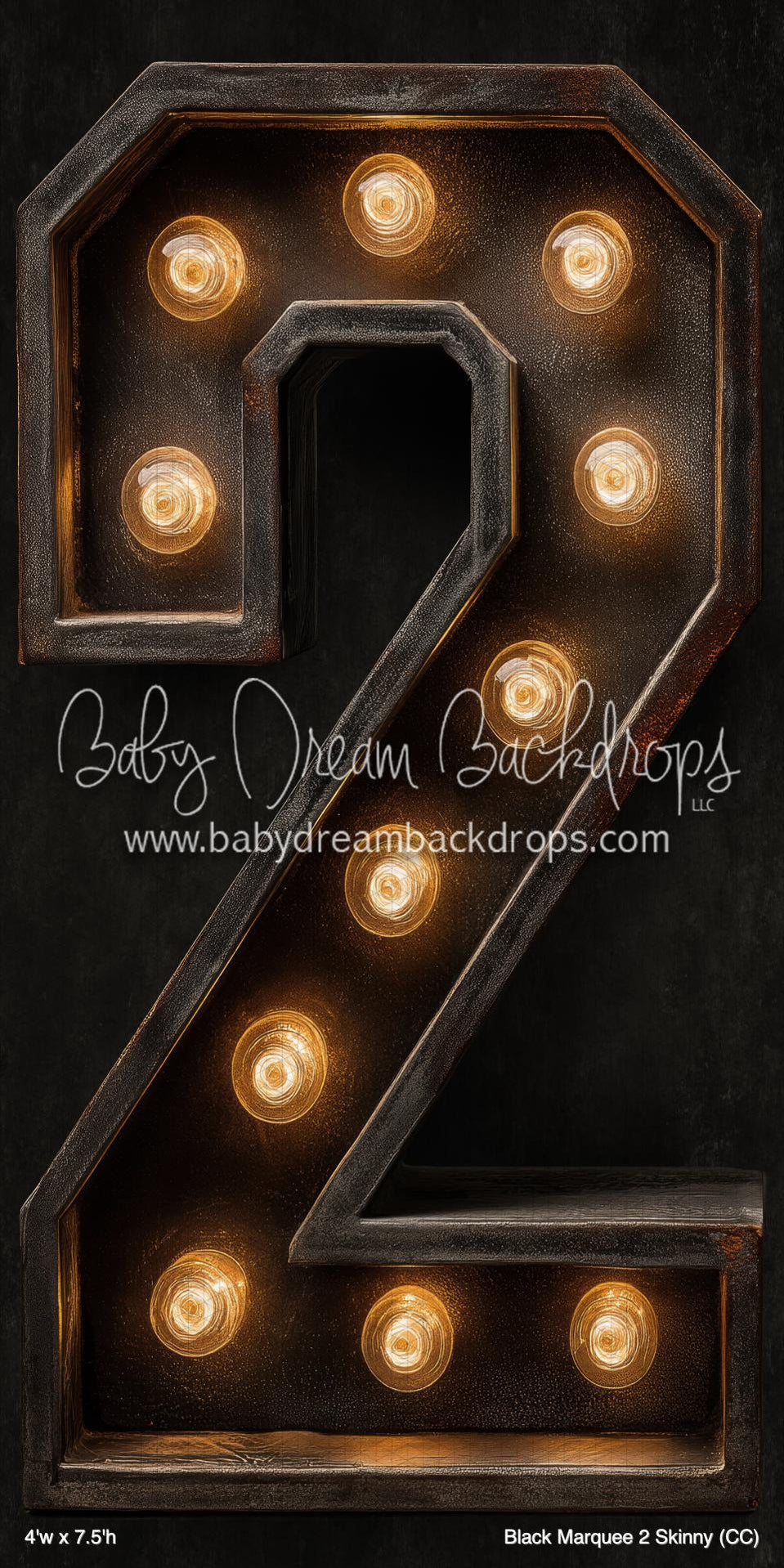 Black Marquee 2 Skinny (CC) — Baby Dream Backdrops