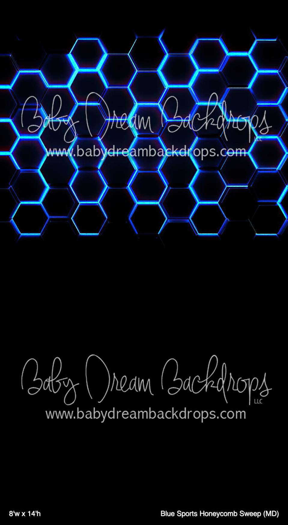 Blue Sports Honeycomb Sweep (MD) — Baby Dream Backdrops