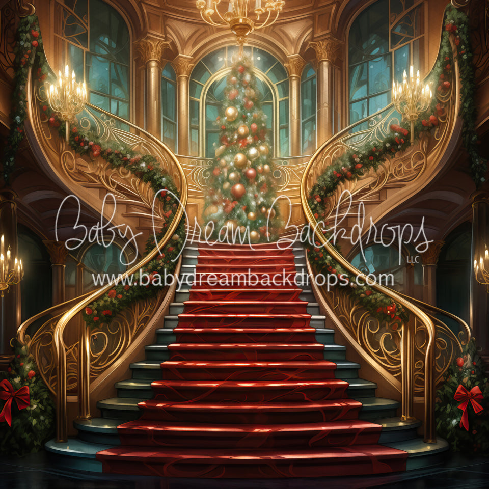 Christmas Ballroom Staircase (MD) – Baby Dream Backdrops