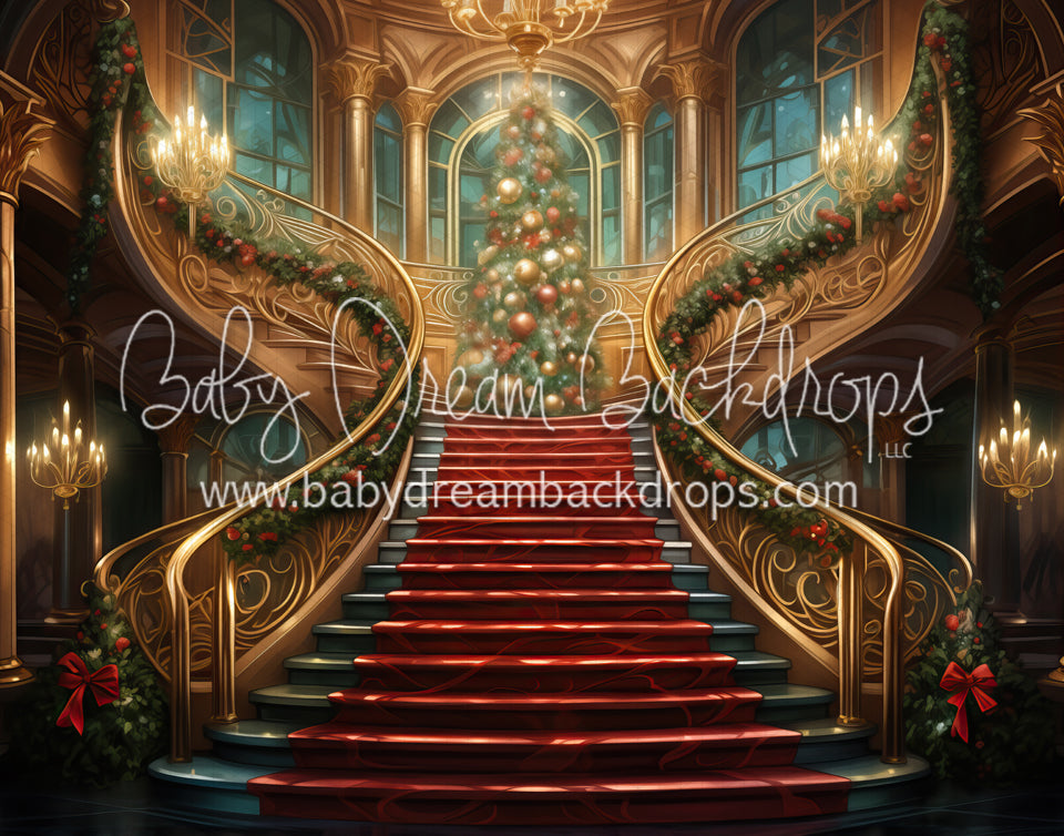 Christmas Ballroom Staircase (MD) — Baby Dream Backdrops