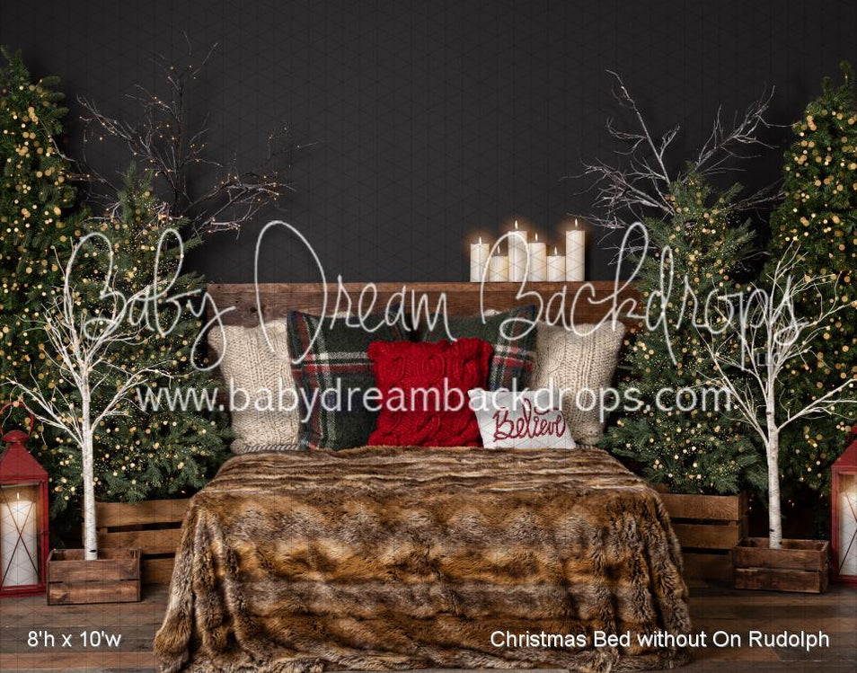 Christmas Bed without On Rudolph (VR) — Baby Dream Backdrops