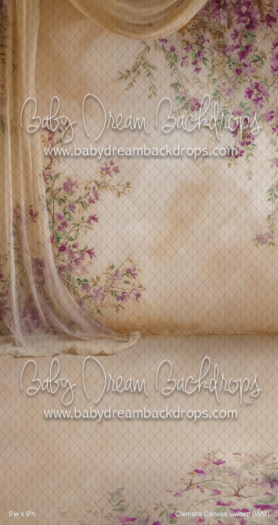 Clematis Canvas Sweep (WM) — Baby Dream Backdrops