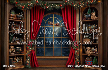 Cozy Caboose Nook Santa (JA) — Baby Dream Backdrops