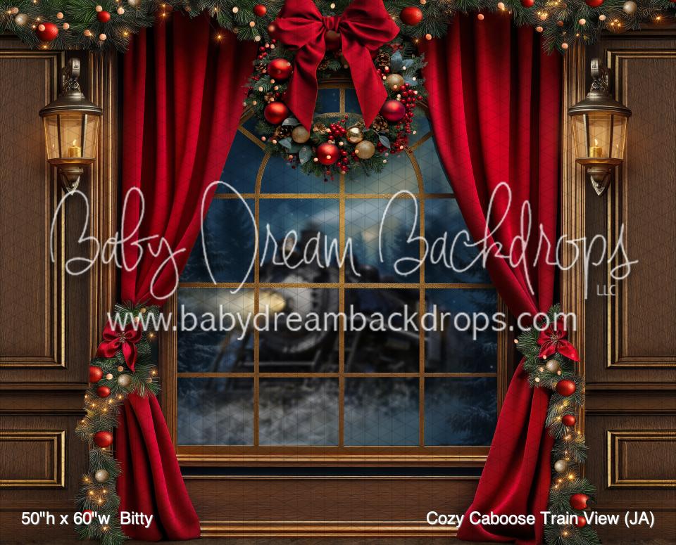 Cozy Caboose Train View (JA) — Baby Dream Backdrops