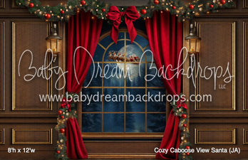 Cozy Caboose View Santa (JA) — Baby Dream Backdrops