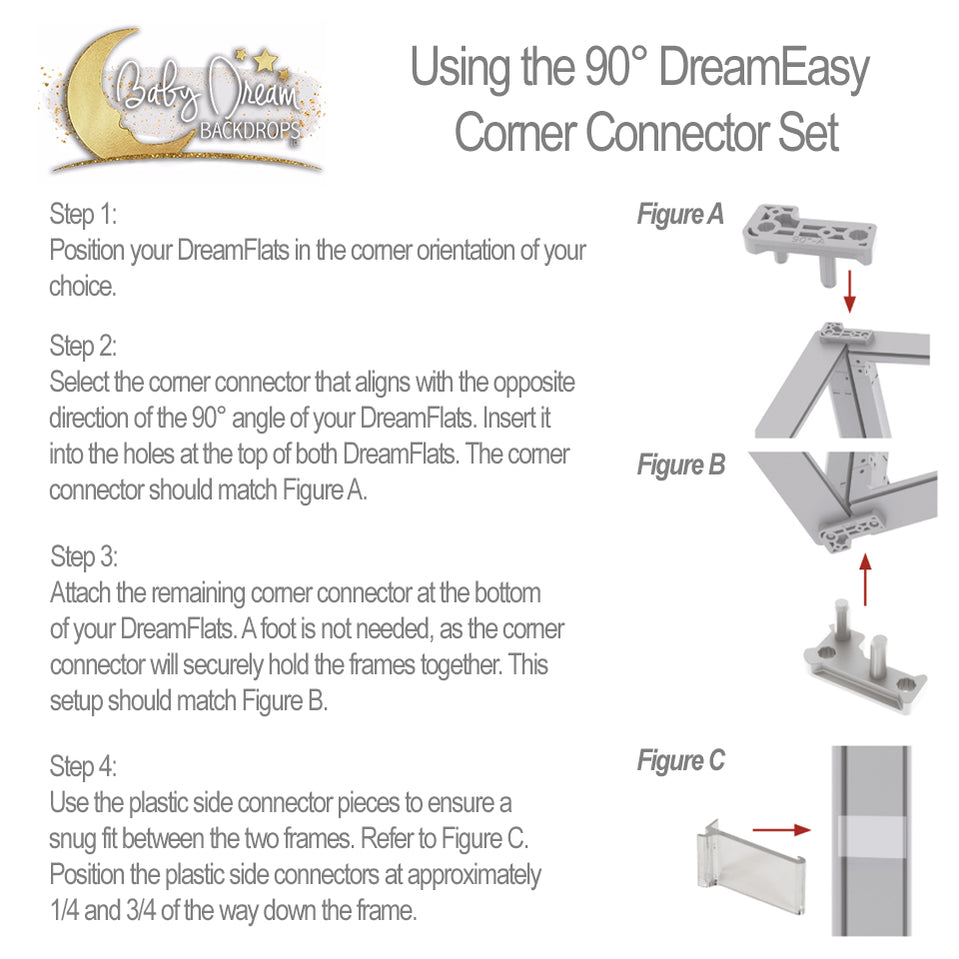 90° DreamEasy Corner Connector — Baby Dream Backdrops