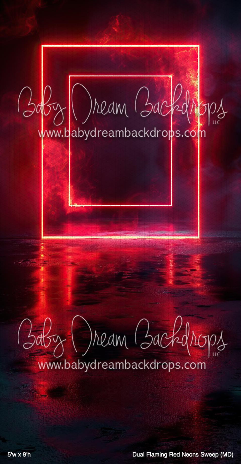 Dual Flaming Red Neons Sweep (MD) — Baby Dream Backdrops