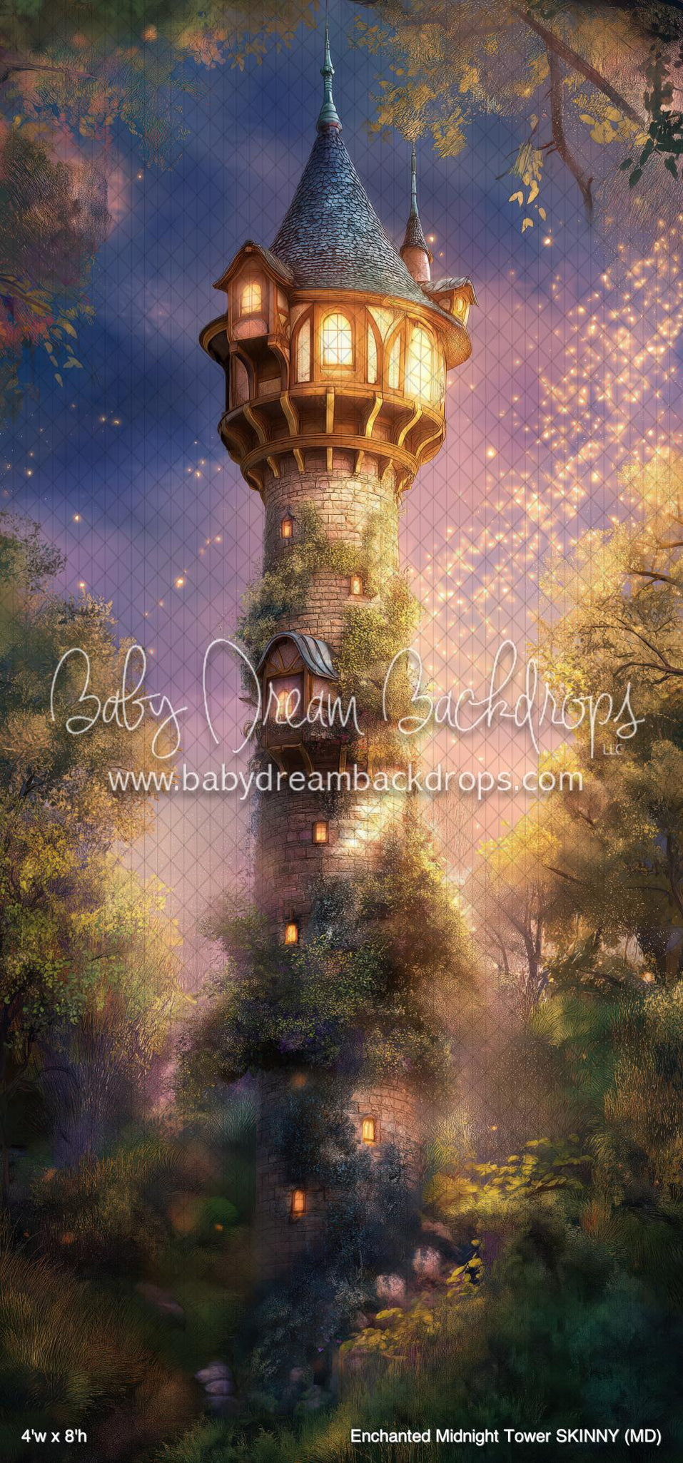 Enchanted Midnight Tower SKINNY (MD) — Baby Dream Backdrops