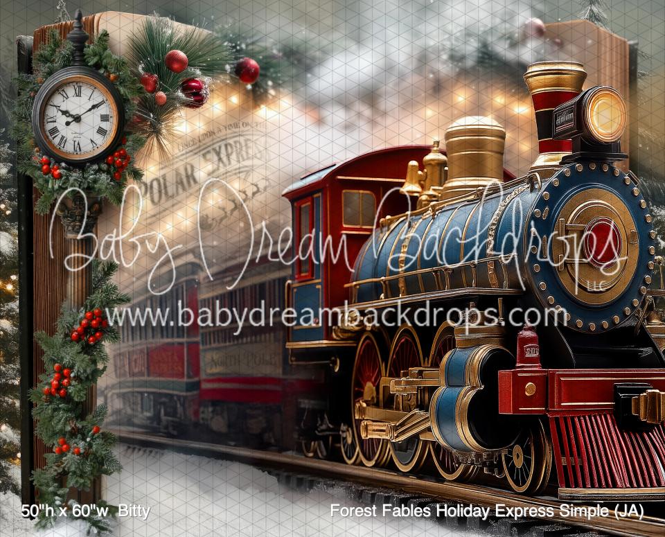 Forest Fables Holiday Express Simple (JA) — Baby Dream Backdrops