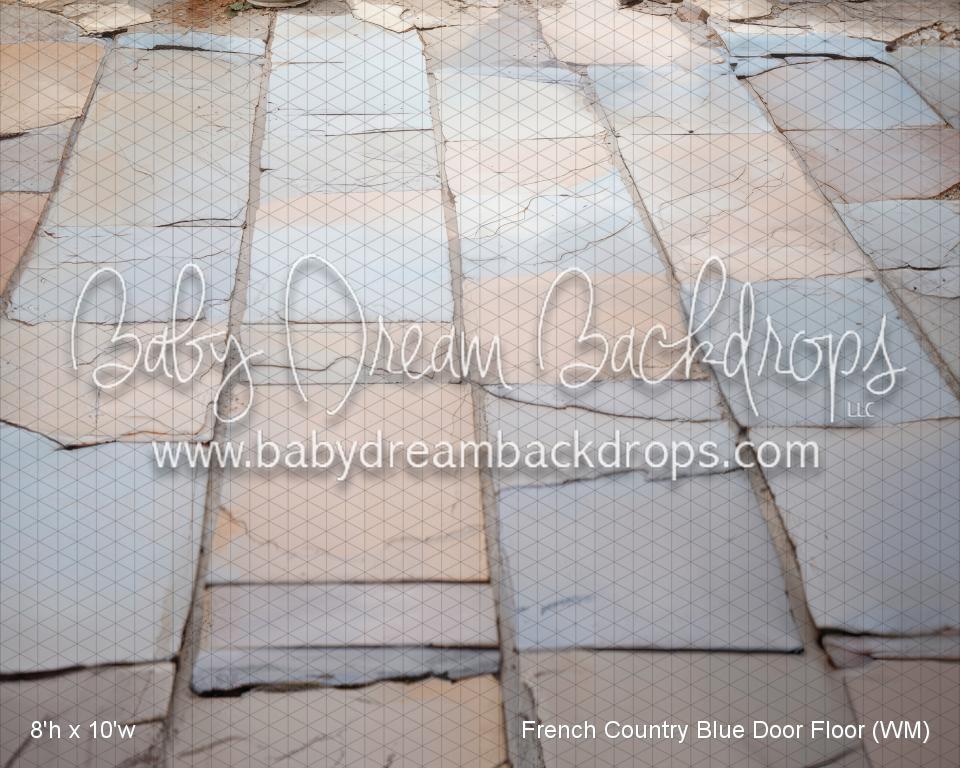 French Country Blue Door Fabric Floor (WM) – Baby Dream Backdrops
