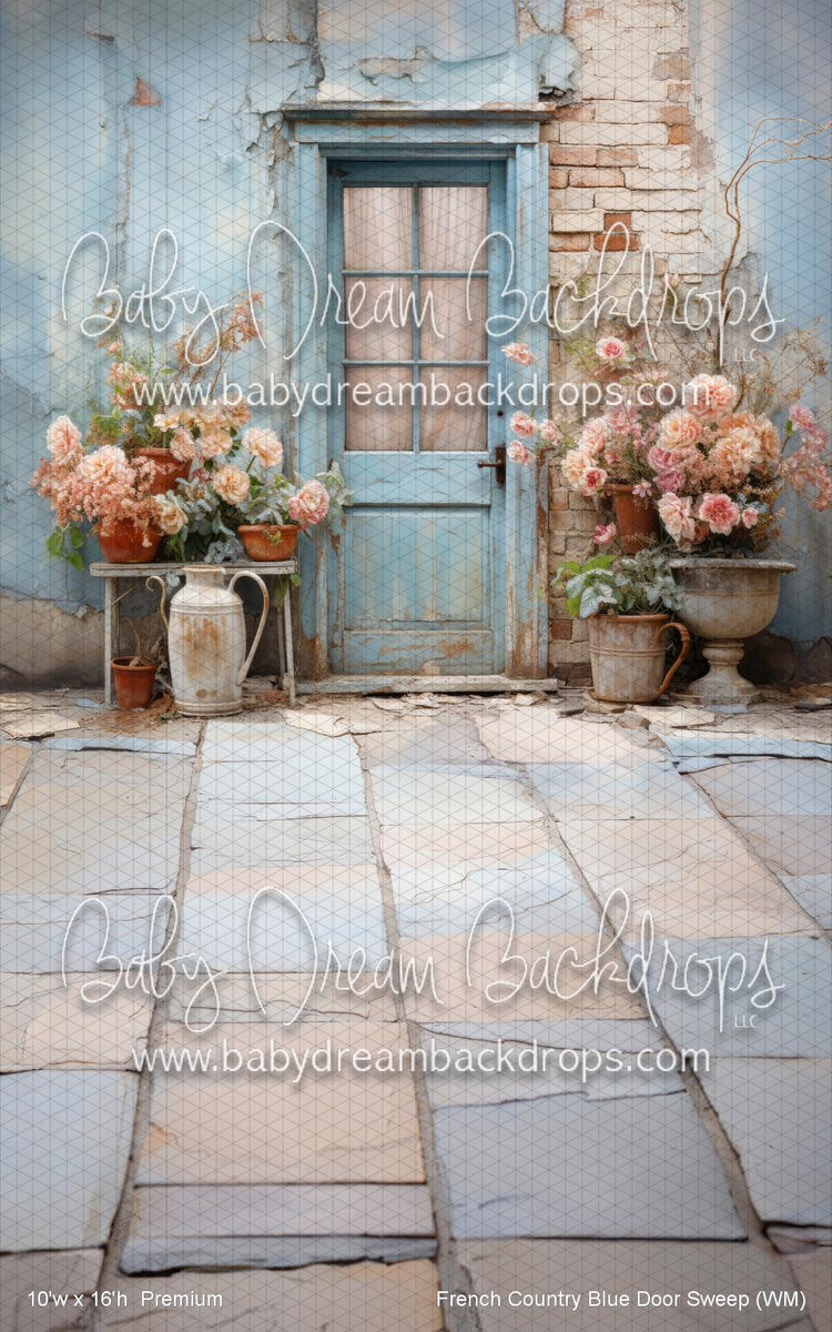 French Country Blue Door Sweep (WM) – Baby Dream Backdrops