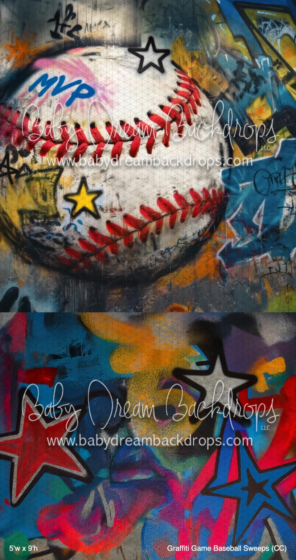 Graffiti Game Baseball Sweeps (CC) — Baby Dream Backdrops