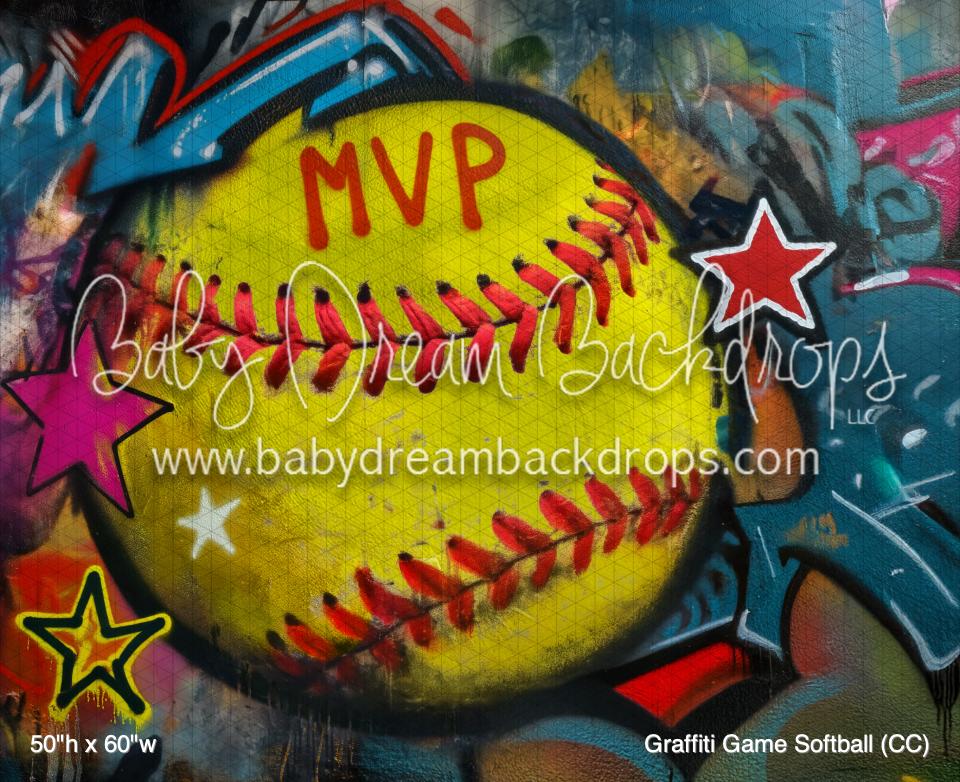 Graffiti Game Softball (CC) — Baby Dream Backdrops