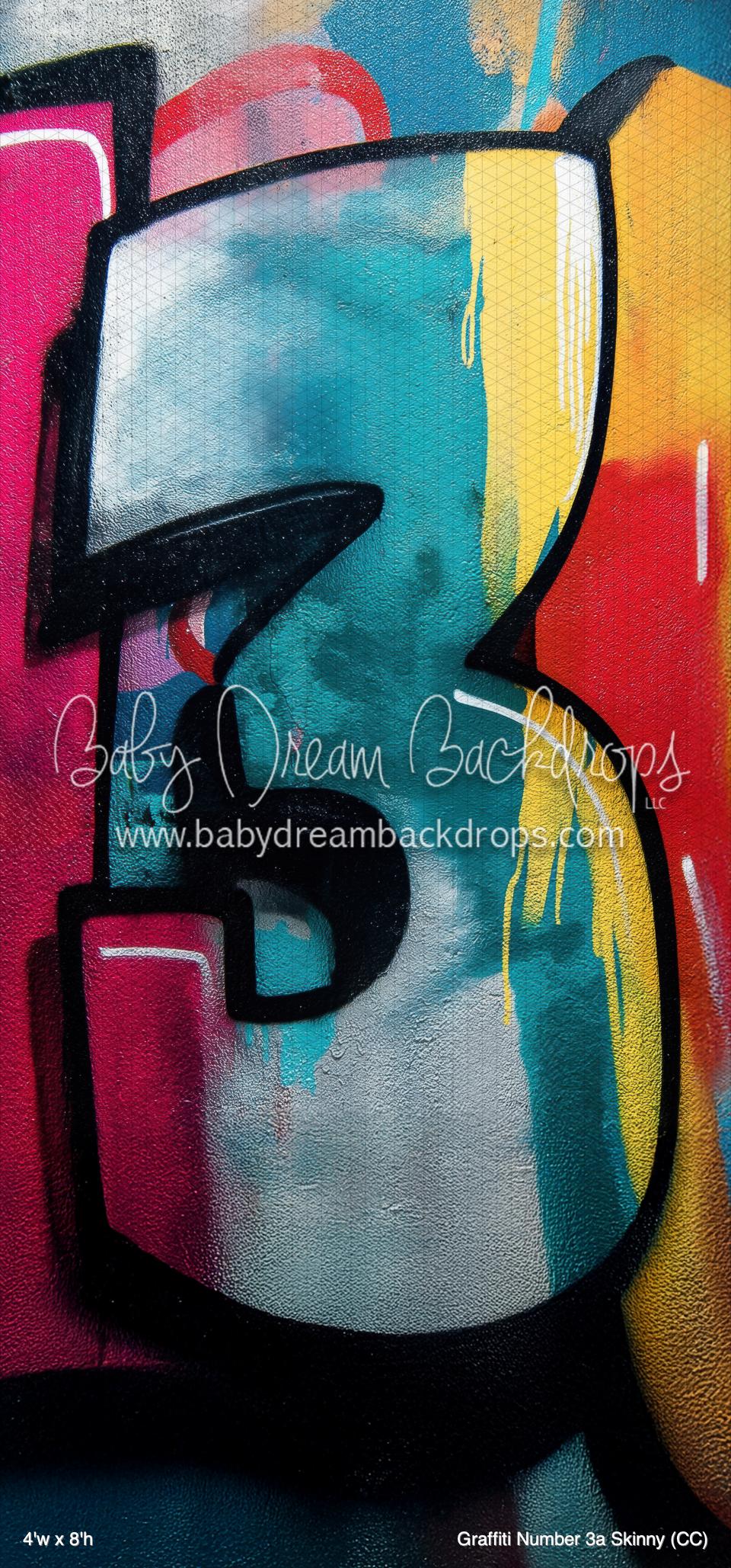 Graffiti Number 3a Skinny (CC) — Baby Dream Backdrops