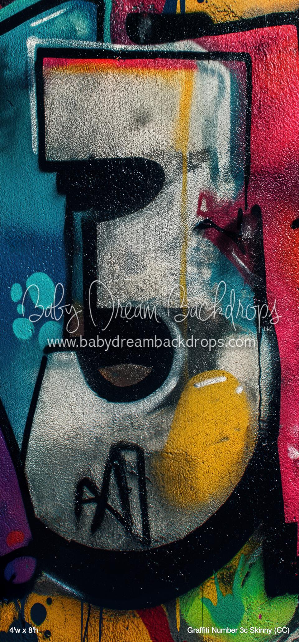 Graffiti Number 3c Skinny (CC) — Baby Dream Backdrops