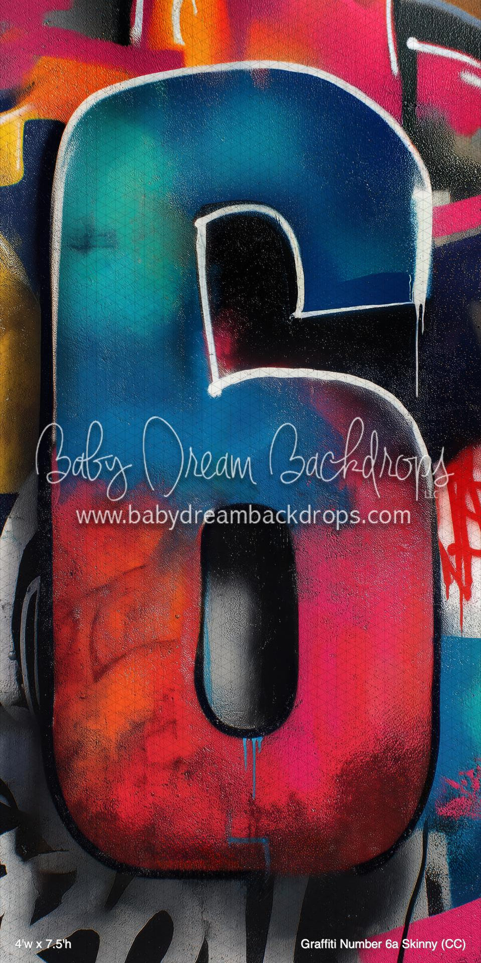 Graffiti Number 6a Skinny (CC) — Baby Dream Backdrops