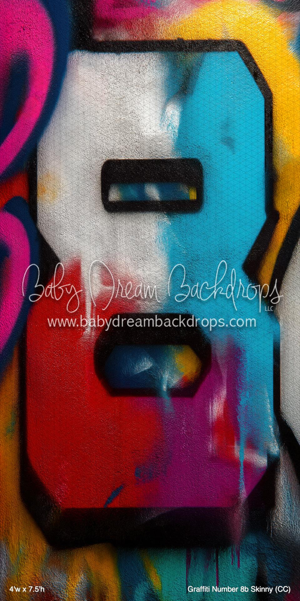 Graffiti Number 8b Skinny (CC) — Baby Dream Backdrops