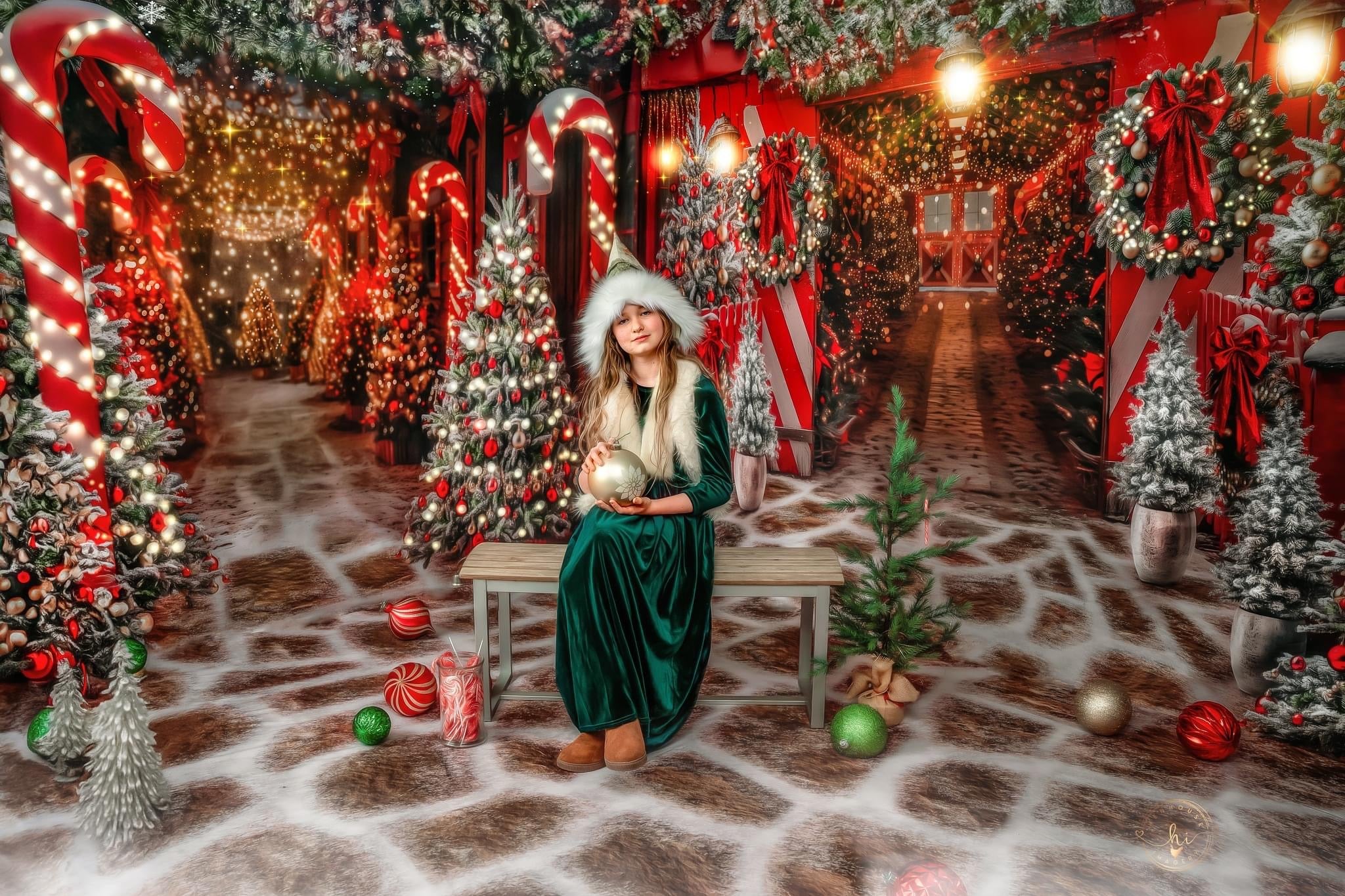 Peppermint Holiday Barn (JA) — Baby Dream Backdrops
