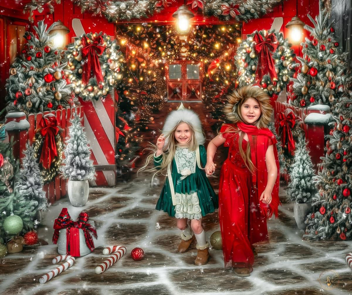 Peppermint Holiday Barn (JA) — Baby Dream Backdrops