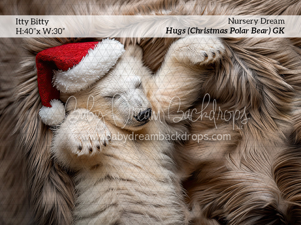 Itty Bitty Hugs (Christmas Polar Bear) (GK) — Baby Dream Backdrops
