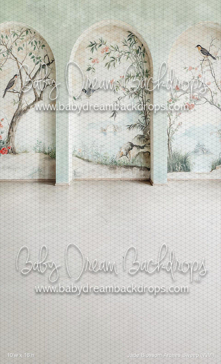 Jade Blossom Arches Sweep (WM) – Baby Dream Backdrops