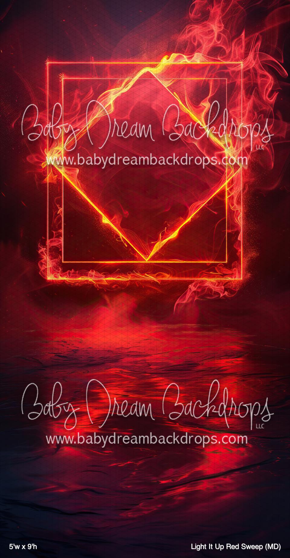 Light It Up Red Sweep (MD) — Baby Dream Backdrops