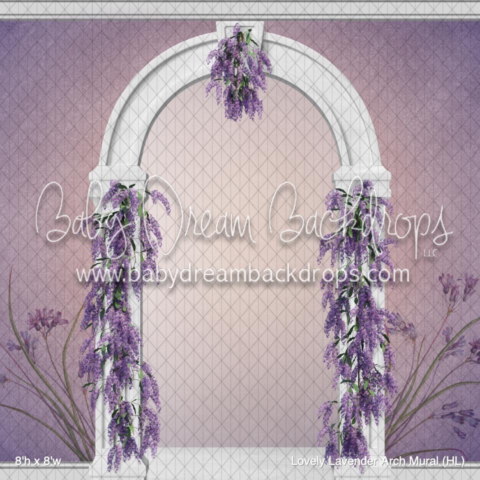 Lovely Lavender Arch Mural (HL) — Baby Dream Backdrops