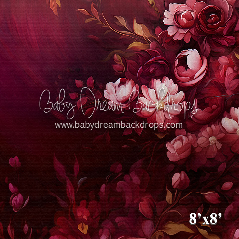 Maroon Love Fabric Floor (VR) — Baby Dream Backdrops