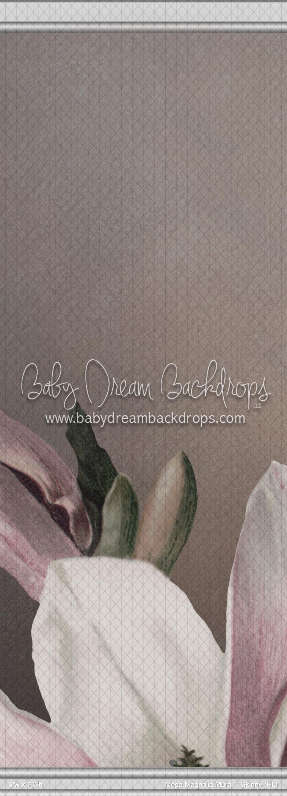 Mega Magnolia Mural 1 Skinny (HL) — Baby Dream Backdrops