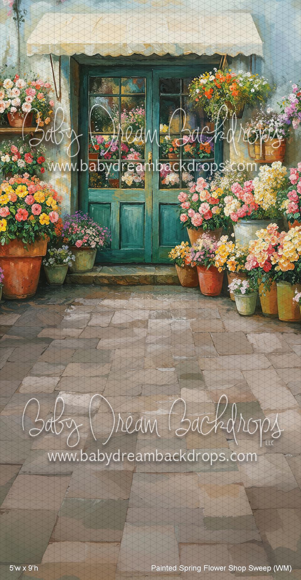 Painted Spring Flower Shop Sweep (WM) — Baby Dream Backdrops