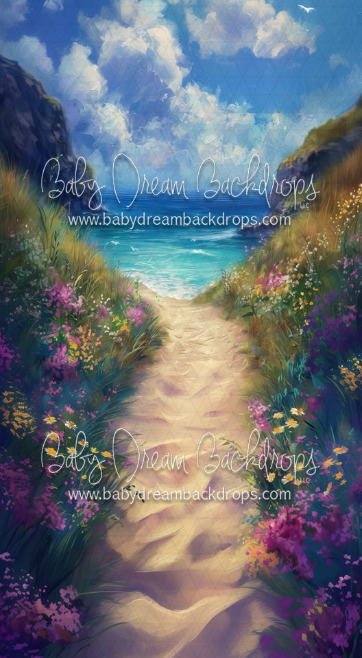 Painted Viibrant Shore Sweep (MD) — Baby Dream Backdrops