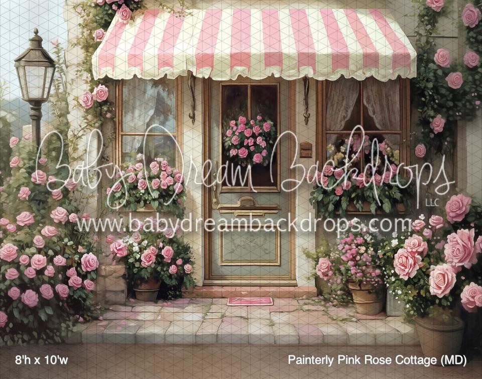Painterly Pink Rose Cottage (MD) — Baby Dream Backdrops