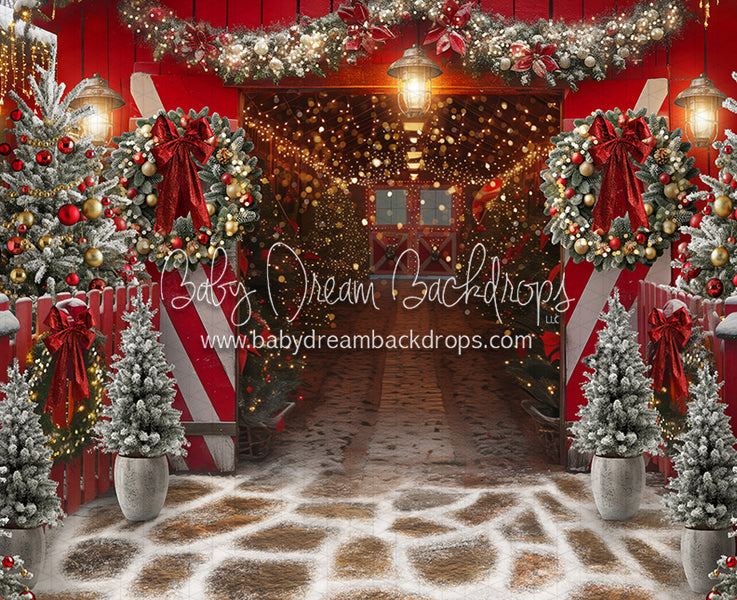 Peppermint Holiday Barn (JA) — Baby Dream Backdrops
