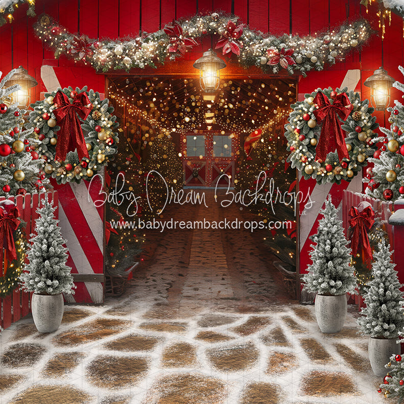 Peppermint Holiday Barn (JA) — Baby Dream Backdrops