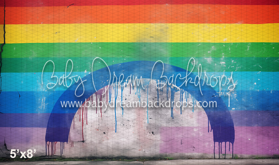 Rainbow Concrete Wall III (WM) — Baby Dream Backdrops