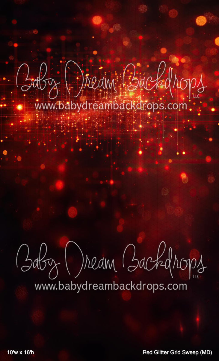 Red Glitter Grid Sweep (MD) – Baby Dream Backdrops