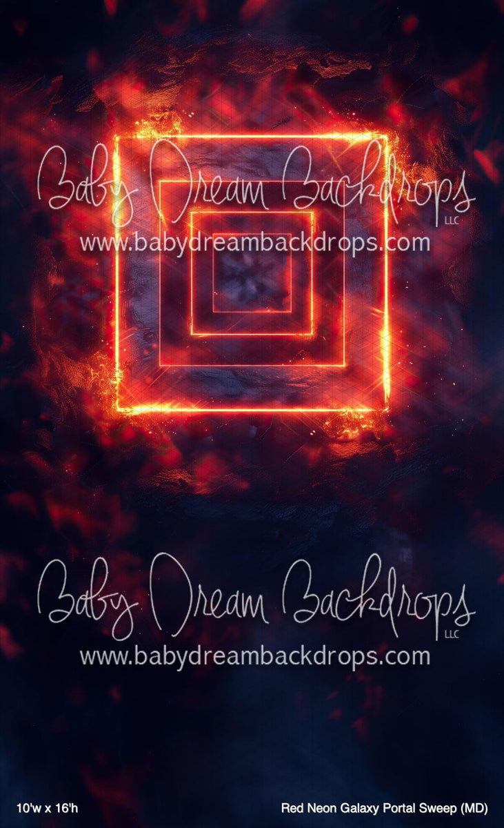 Red Neon Galaxy Portal Sweep (MD) – Baby Dream Backdrops