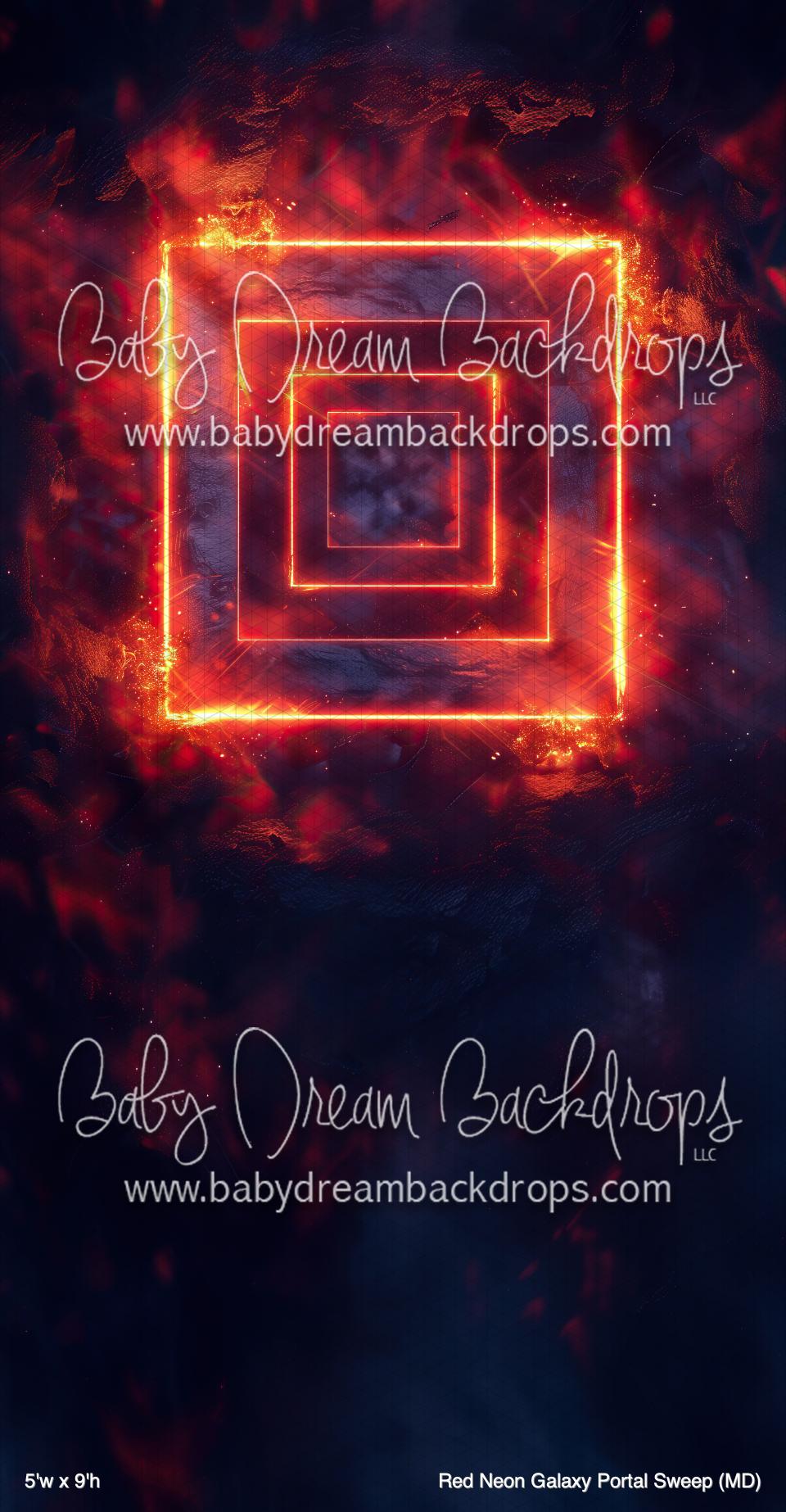 Red Neon Galaxy Portal Sweep (MD) — Baby Dream Backdrops