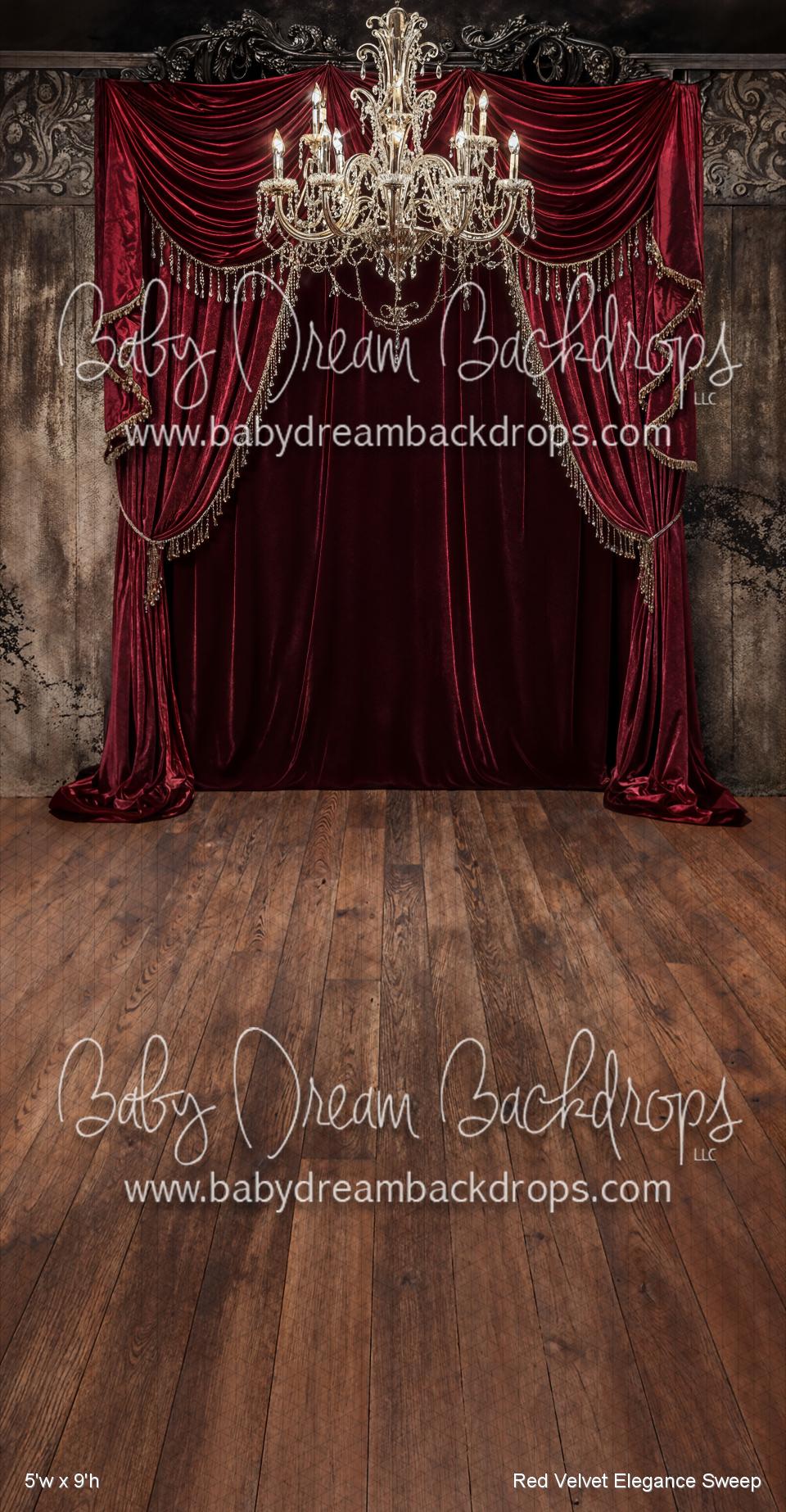 Red Velvet Elegance Sweep (WM) — Baby Dream Backdrops