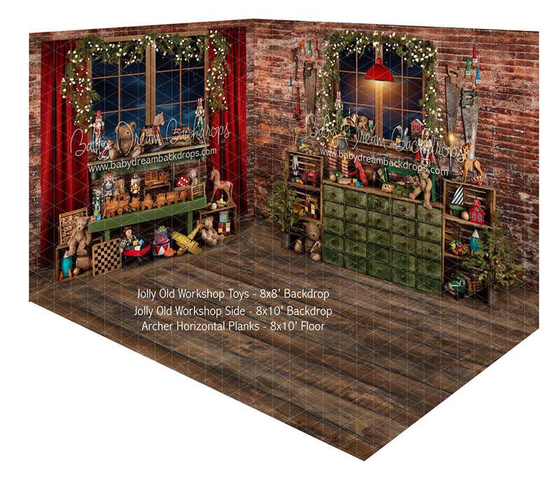 Fabric Room Jolly Old Workshop Toys + Jolly Old Workshop Side + Archer ...