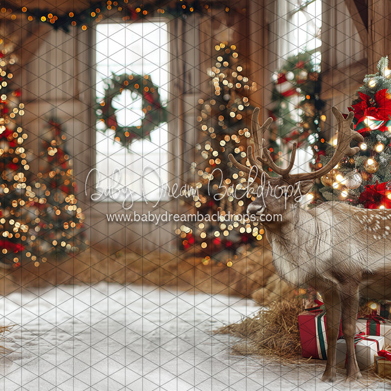 Santa Village Reindeer Stable (JA) – Baby Dream Backdrops