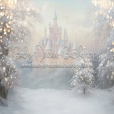 Snowy Castle (Snow Peach) with lights (MD) — Baby Dream Backdrops
