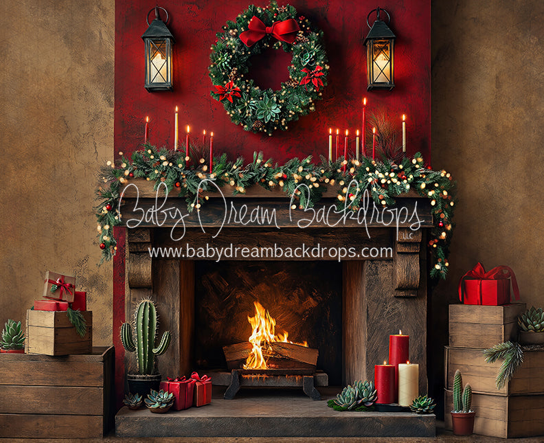 Southwest in December Fireplace (JA) — Baby Dream Backdrops