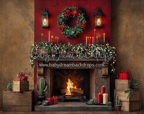 Southwest in December Fireplace (JA) — Baby Dream Backdrops