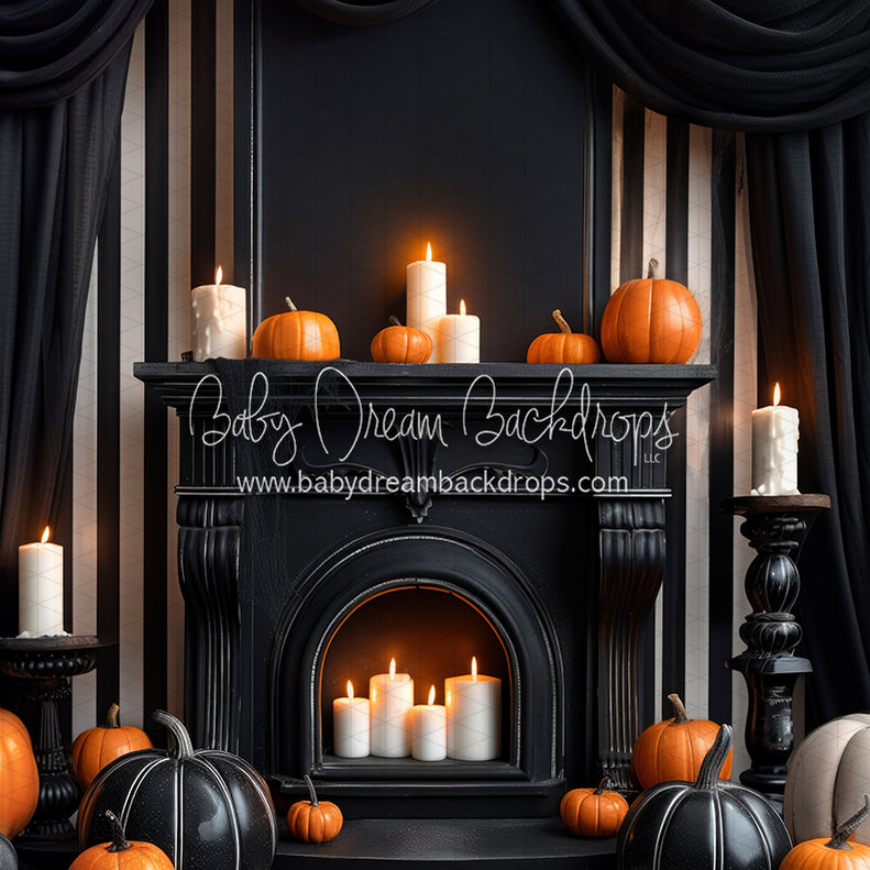 Spooky Chic Fireplace (Light Bottom) (JA) — Baby Dream Backdrops