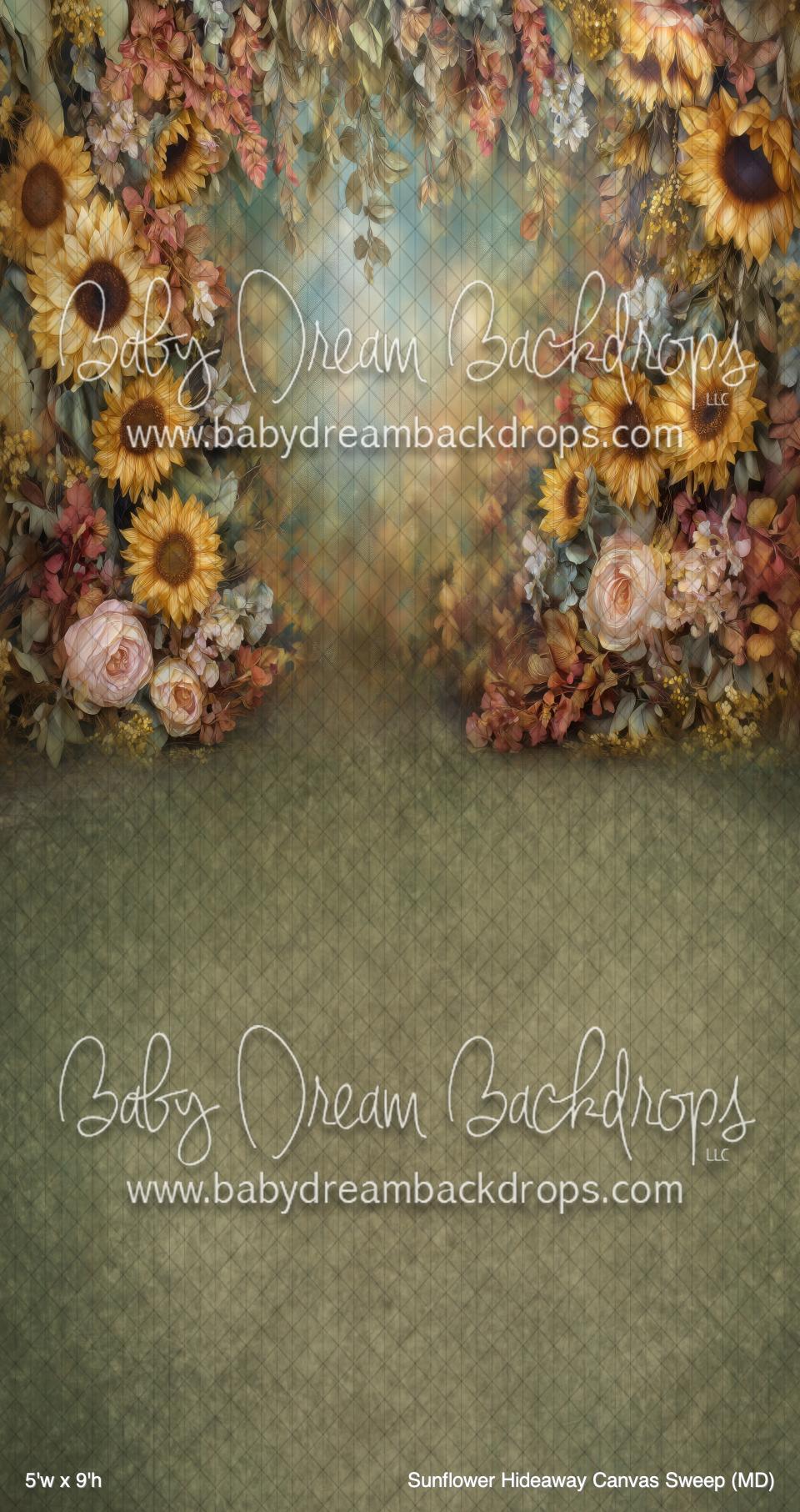 Sunflower Hideaway Canvas Sweep (MD) — Baby Dream Backdrops