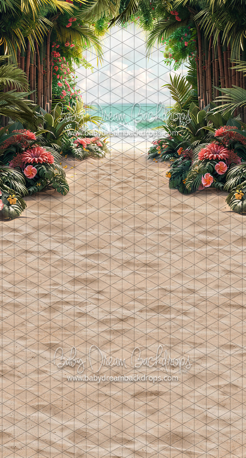 Sweeps Tropical Tiki Hut Entrance (JA) — Baby Dream Backdrops